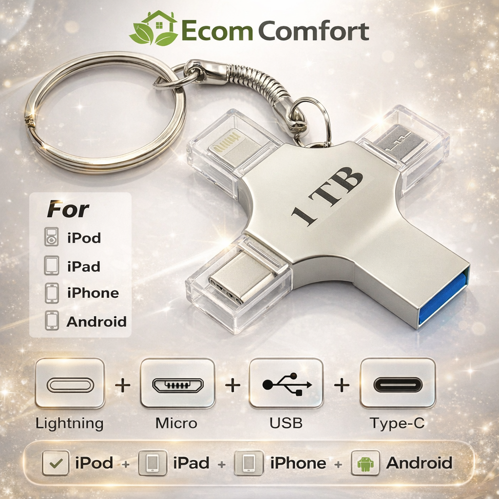 Флешка универсальная 1TB / мультифункциональная для iOS, Android, Windows