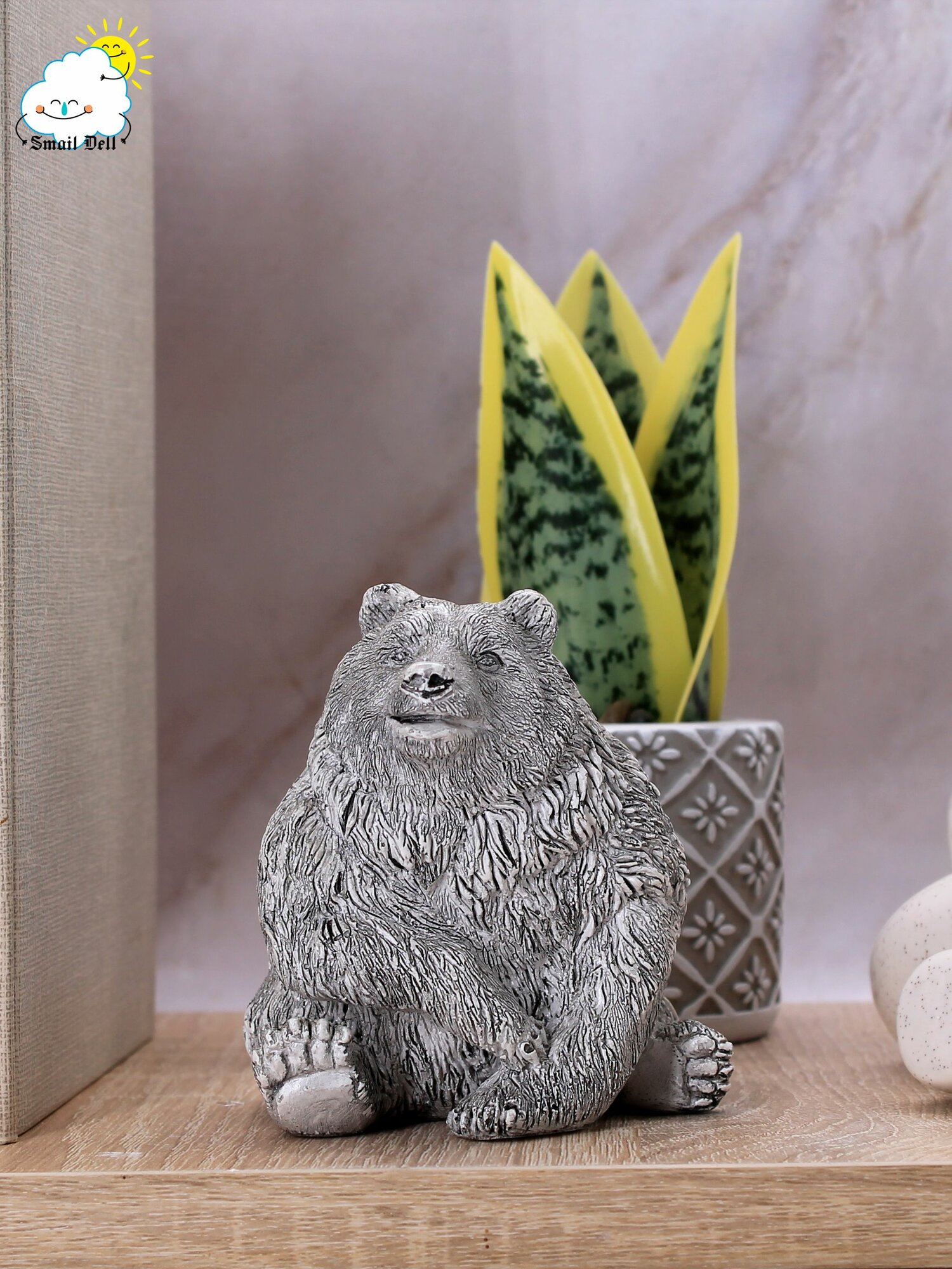 Статуэтка Медведя ,9 см , гипс, цвет слоновая кость