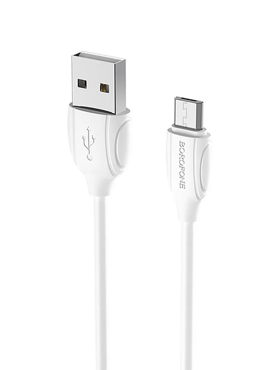 Кабель Borofone BX19 USB to microUSB, 1.3А, 1 метр, белый / провод для старых Android смартфонов, планшетов и пр.