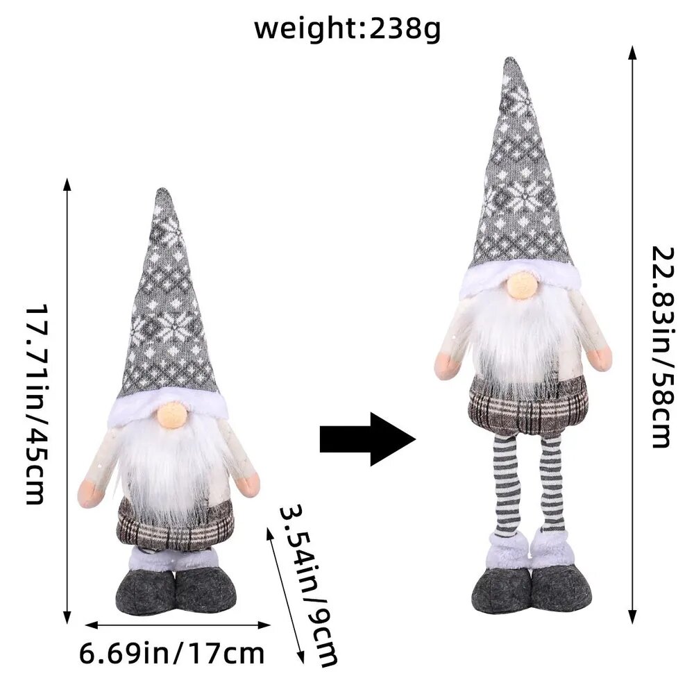 Игрушка под елку Gray Telescopic Dwarf Figure (Men's), высота 23 см