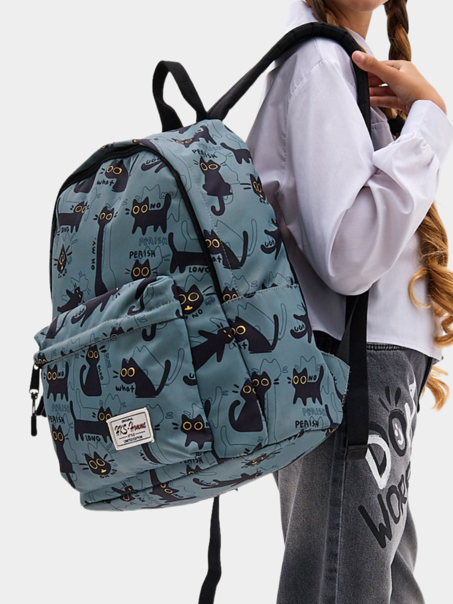 Рюкзак городской для школьников подростков с котиками BabyStar MARKET