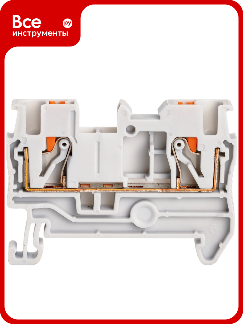 Клемма проходная CONTA CPT 2.5 GRAY-100, 2.5 кв. мм, PUSH-IN, упаковка 100 шт 00-00013139