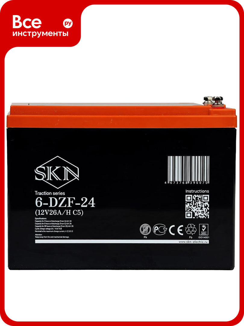 Тяговый аккумулятор SKN 6-DZF-24 (12V26A/H C5) 025385