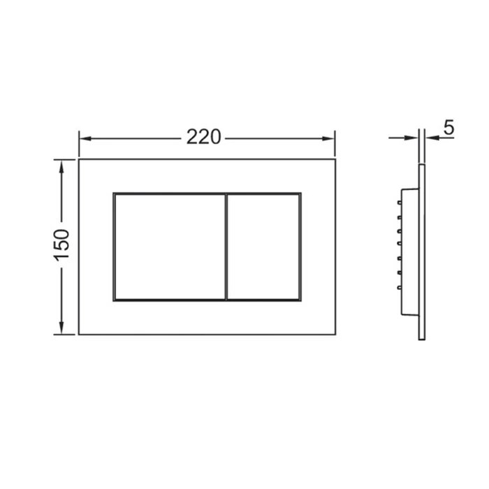 TECEnow Панель смыва унитаза для системы двойного смыва, цвет Латунь металлик
