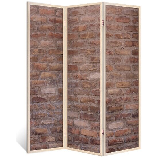 Ширма перегородка Декор Депо для комнаты деревянная "Терракота" двухсторонняя с картинкой (абстр) 3 створки кремовый дуб 176х140 см 11 кг