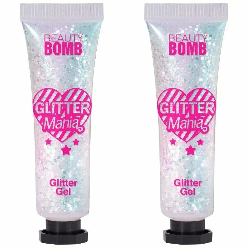 Глиттер гель для лица Beauty Bomb Glitter Mania, тон 01 Sensation 15мл, 2 шт