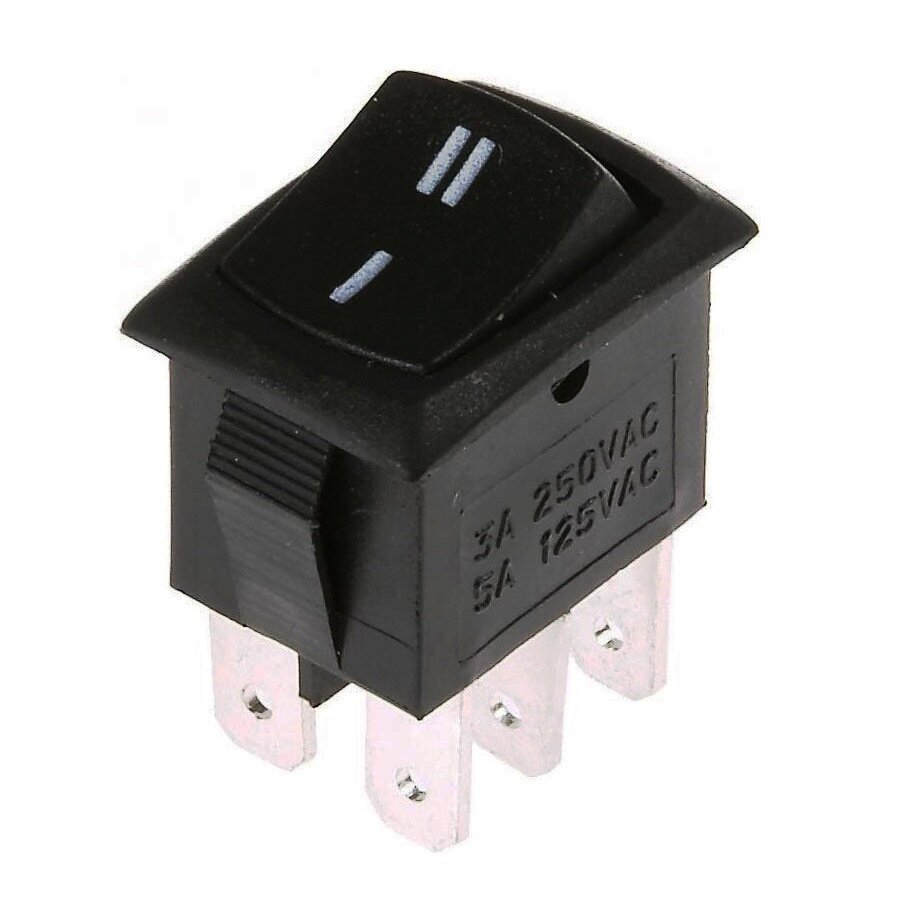 Переключатель черный ON-ON (3A 250VAC) DPDT 6P