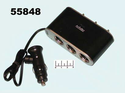 Прикуриватель-3 + USB WF-0306 автомобильный с выключателем