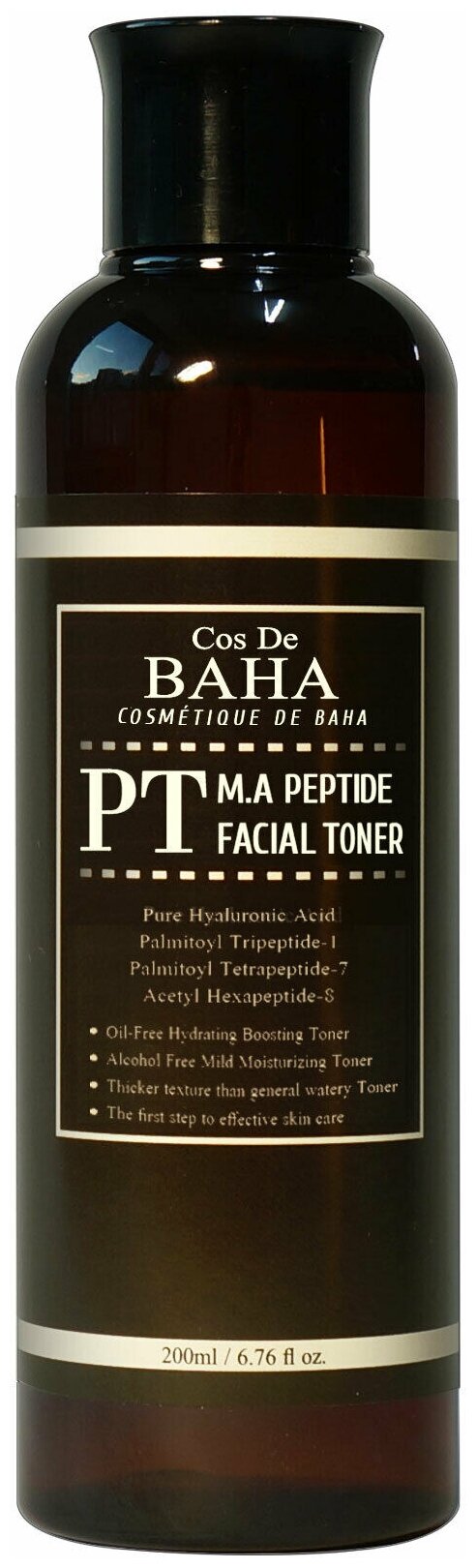 Cos De BAHA Peptide Toner (PT) Антивозрастной тонер для лица с пептидным комплексом и гиалуроновой кислотой 200мл