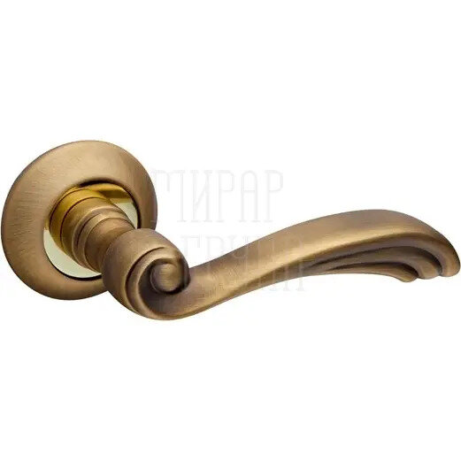 Дверная ручка на круглой розетке Fuaro (Фуаро) "OPERA" RM бронза + золото
