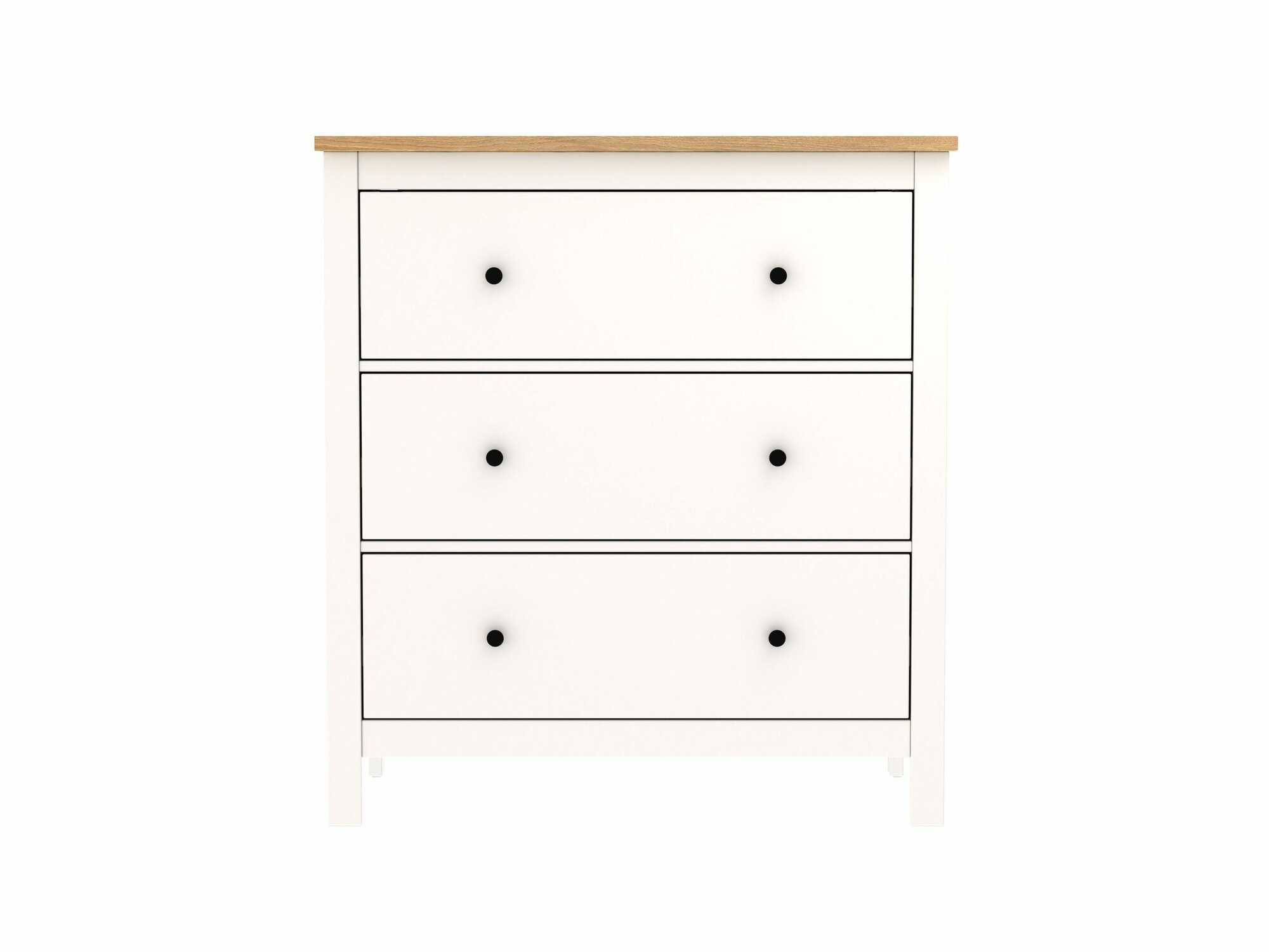 Комод "Сага", 3 ящика, белый/ясень, 92х51х101 см, универсальный угол, нагрузка до 39 кг