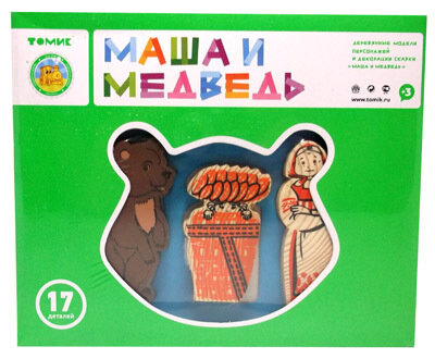 Томик Конструктор сказки Маша и медведь 17 деталей, арт. 4534-9/1201-2
