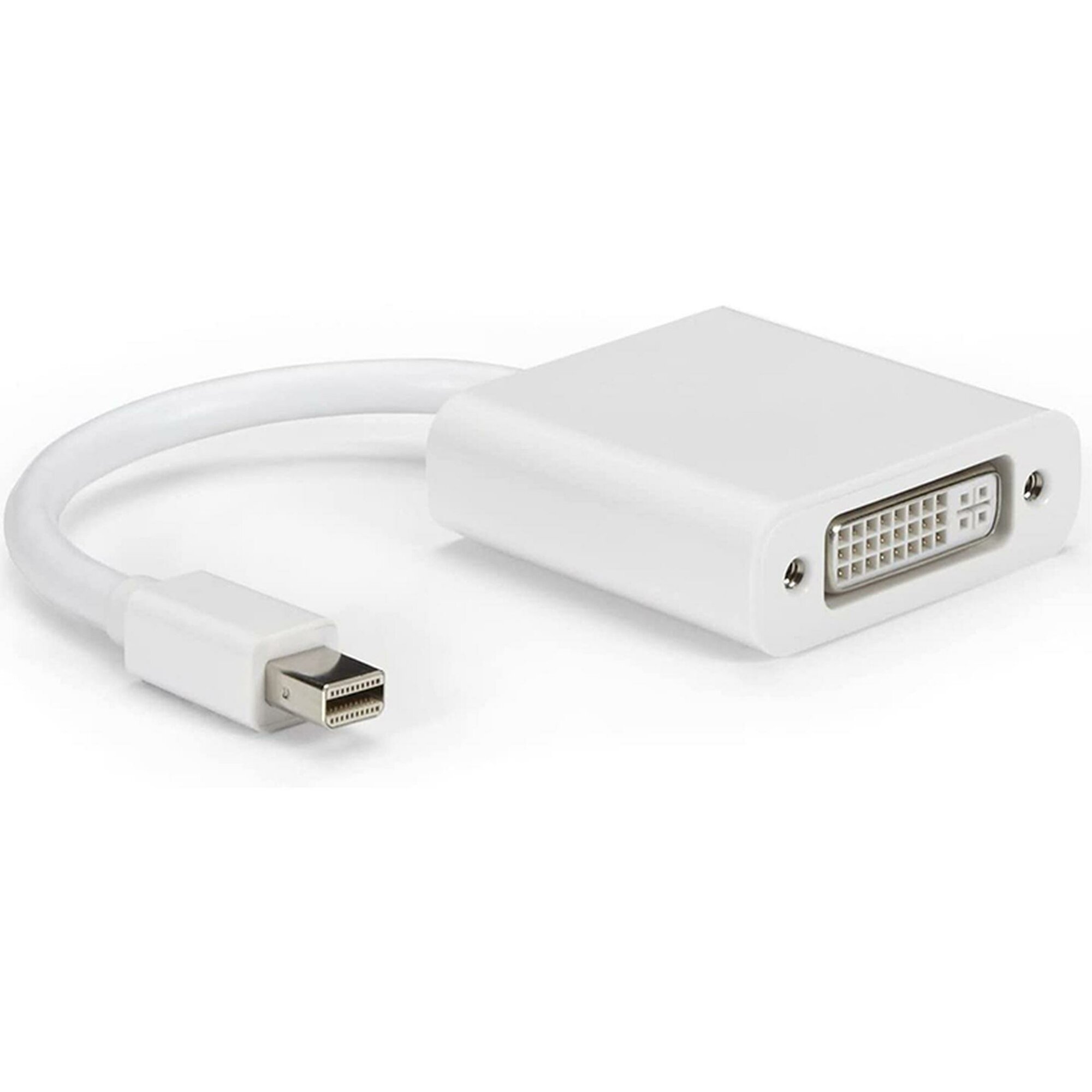 Видео адаптер переходник mini DisplayPort на DVI - белый, кабель 0.25м