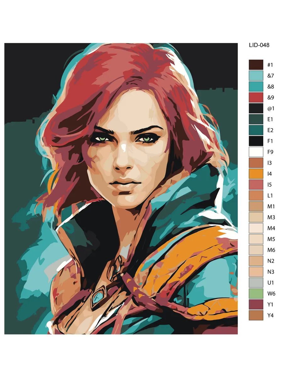 Картина по номерам,48 x 60, LID-048, трисс меригольд, ведьмак