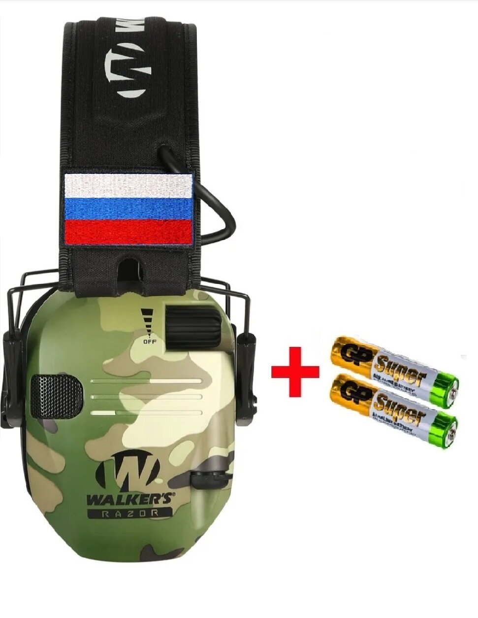 Активные наушники Walkers Razor с шумоподавлением, цвет камуфляж + батарейки в подарок