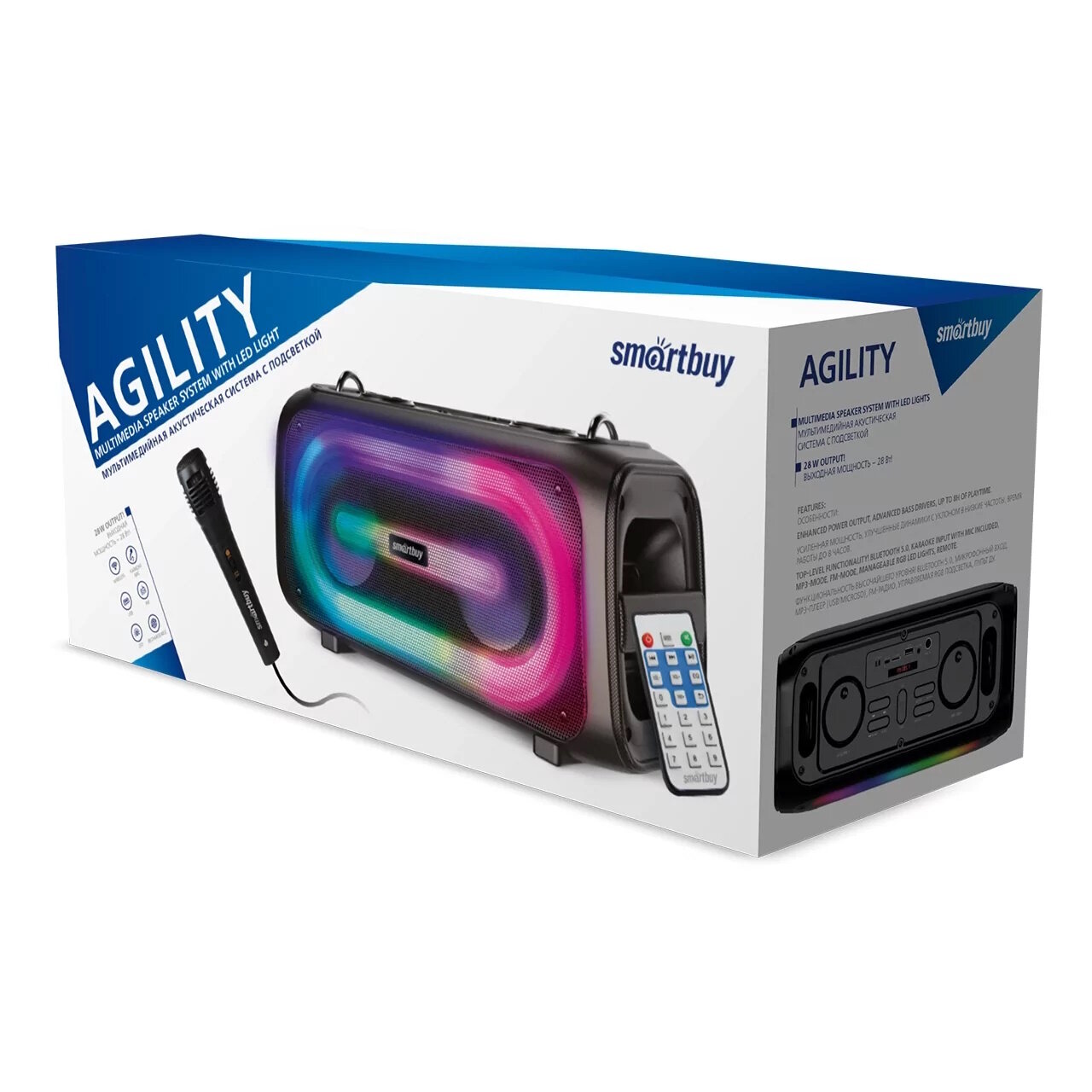 Колонка портативная Bluetooth SmartBuy AGILITY, 28 Вт, BT, МР3, FM-радио, микрофон (SBS-5530)/6