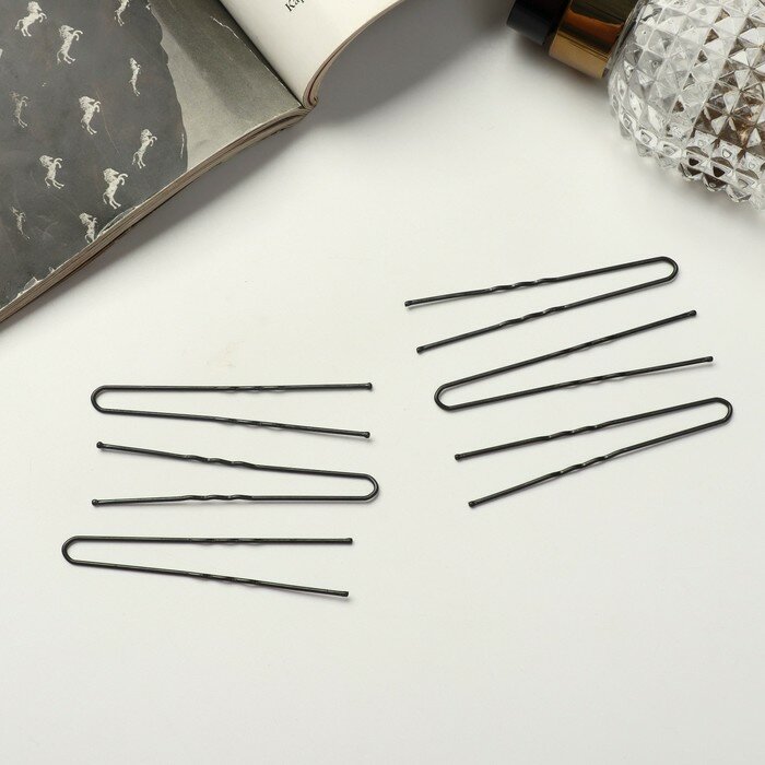 Шпильки для волос «Народная», 7 см, набор 10 шт, чёрные