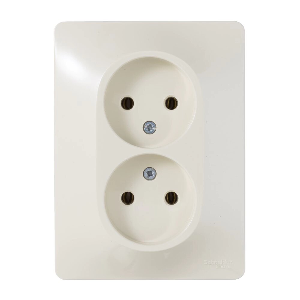 Розетка двойная Schneider Electric Глосса без заземления бежевая