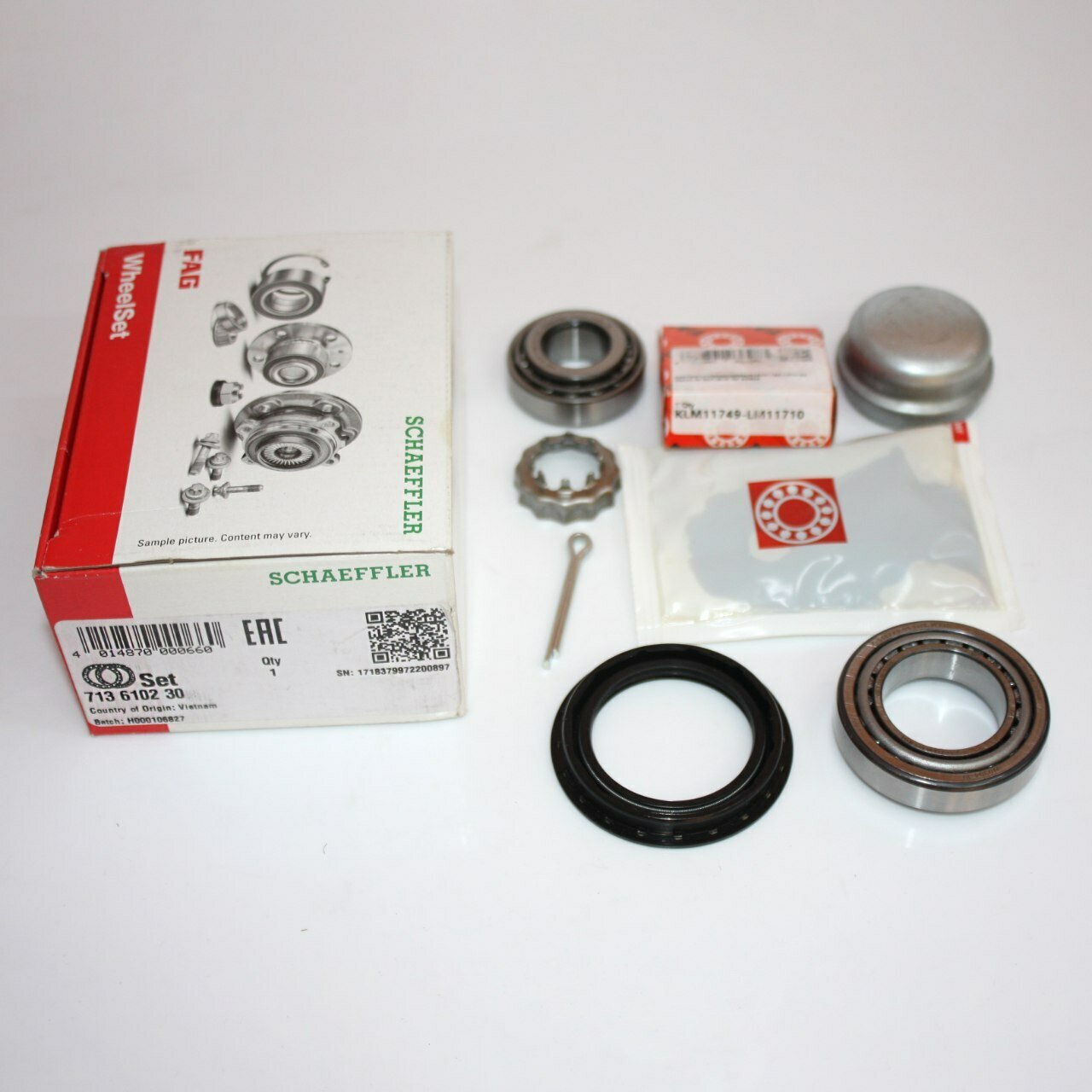 Подшипник ступицы задней (2 шт+сальник+гайка) 713610230 FAG