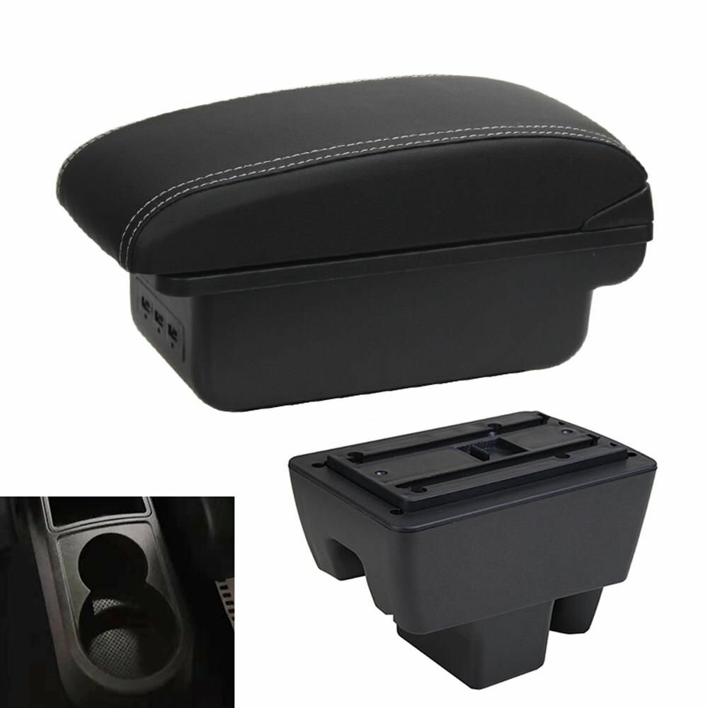 Подлокотник-ящик для Skoda Rapid — вставной между сиденьями за ручником, хранение мелочей и USB для зарядки
