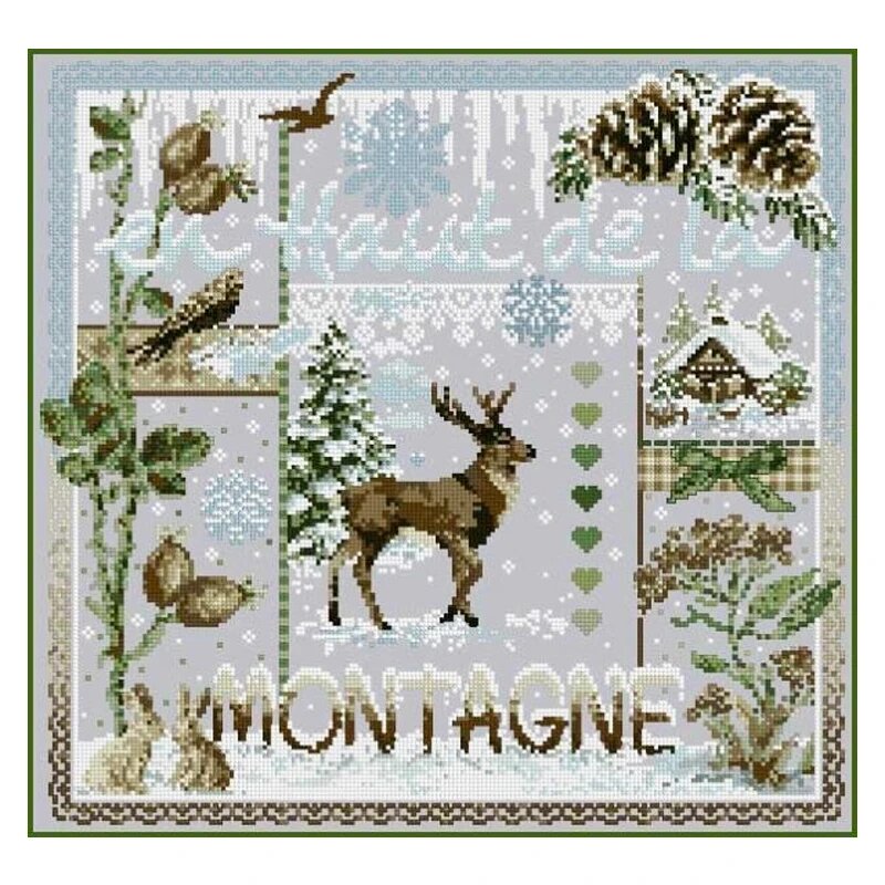 Набор для вышивки крестом "Синий цветок", Amishop Winter Reindeer