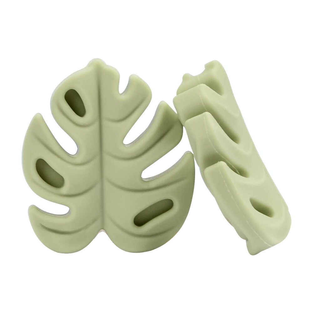 LOFCA 30 шт. силиконовые бусины монстеры мультяшный лист без BPA силиконовый прорезыватель детские аксессуары игрушки DIY ожерелье цепочка для соски