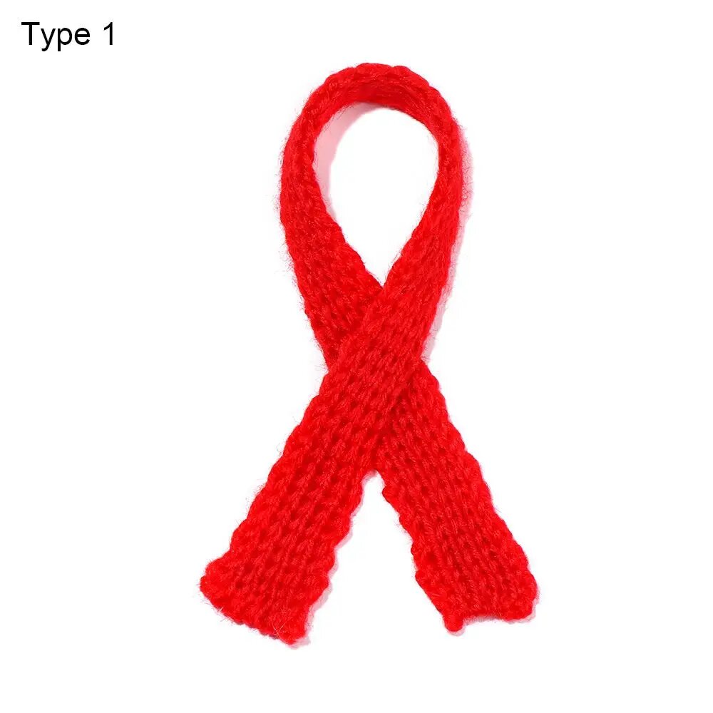 Мини вязаные шарфы и шапки для кукол, набор из 6 штук Красный, Type 1