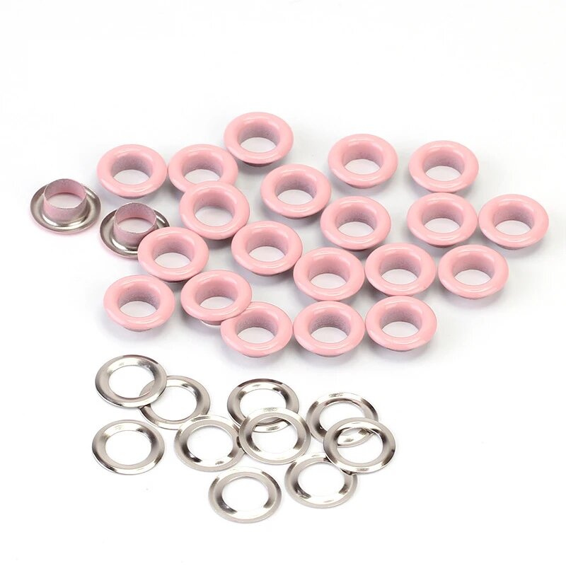 Люверсы алюминиевые 16 цветов 50 шт. Розовый, 10mm ID, 07-50 sets