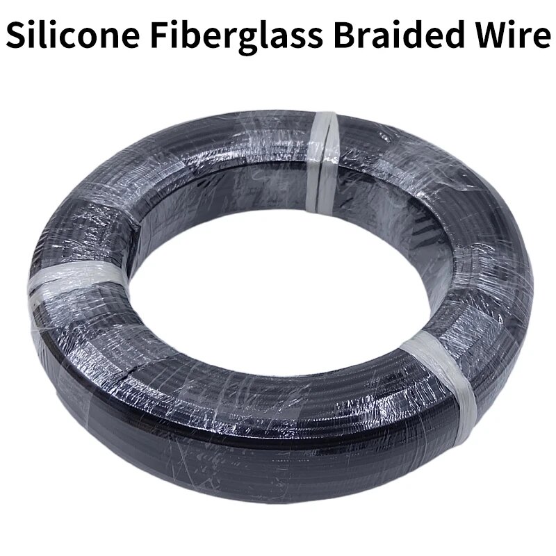 2 м/5 м термостойкий силиконовый провод 300 ° C Мягкий медный кабель, плетеная из стекловолокна, изолированная линия теплового элемента для теплого пола