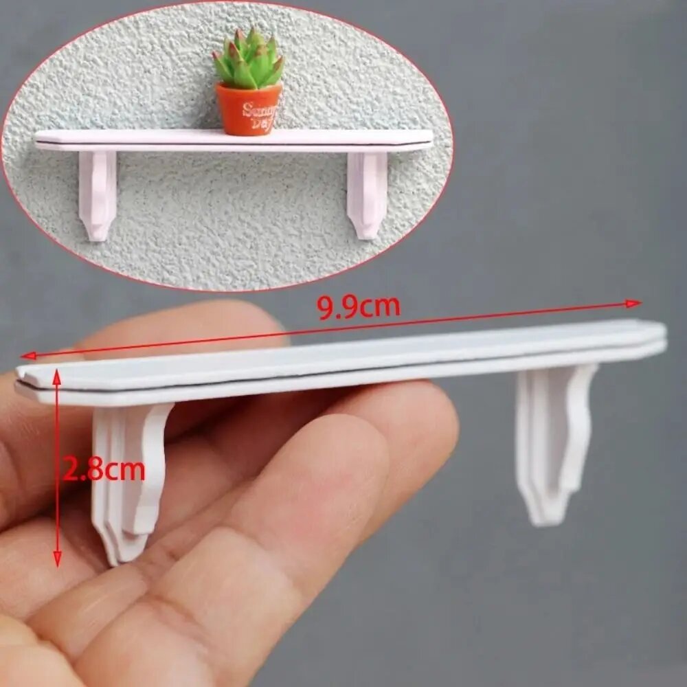 Деревянный стеллаж для хранения кукольного домика, кукольная мебель, миниатюрный 1:12, миниатюрный деревянный настенный шкаф, романтическая подвесная полка