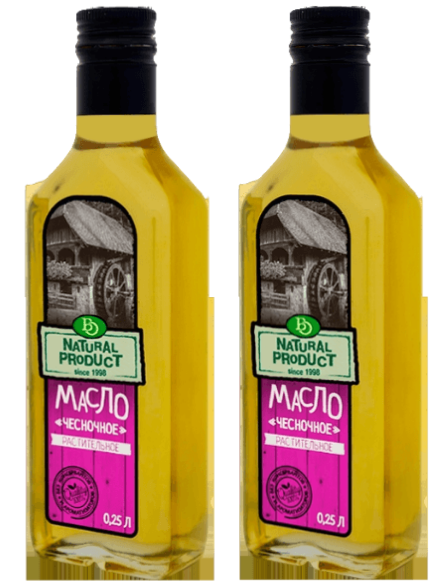 Масло растительное подсолнечное Чесночное набор 250 мл*2штуки