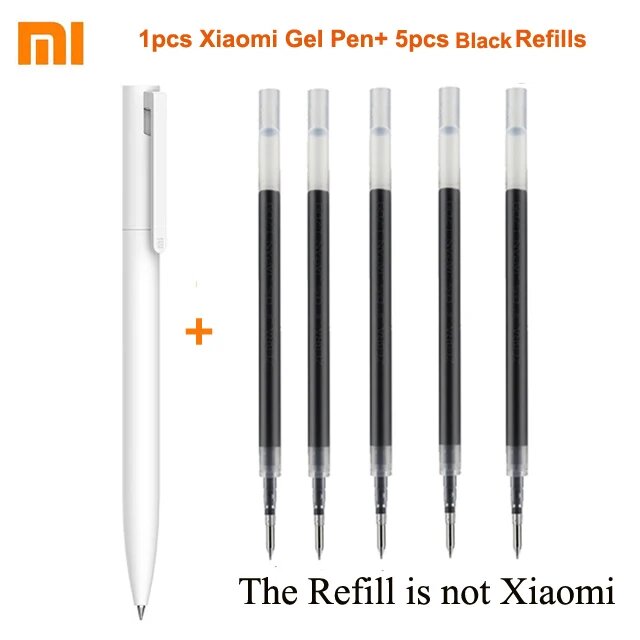 Гелевая ручка Xiaomi Mijia MJZXB01WC белая 0.5 мм Белый, 1pen with 5black ink