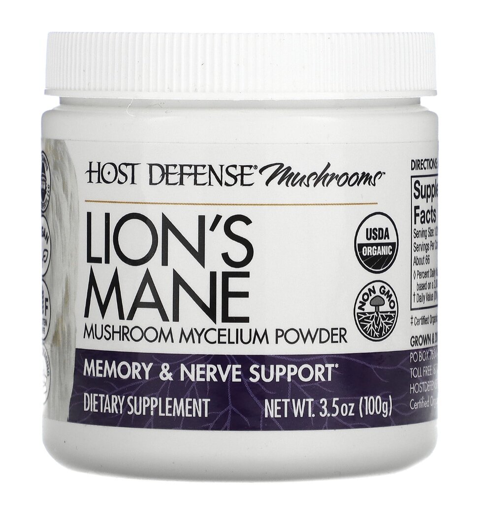 Host Defense ежовик гребенчатый в порошке для поддержки нервной системы 100 гр