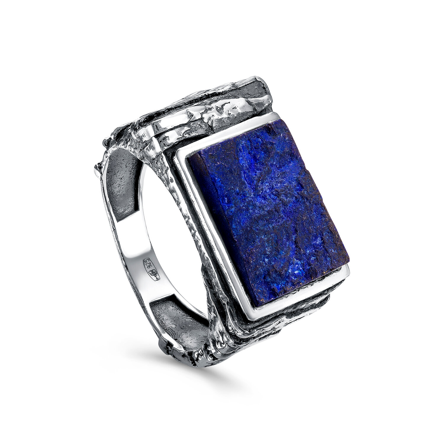 Кольцо тонкое, серебро, 925 проба, лазурит