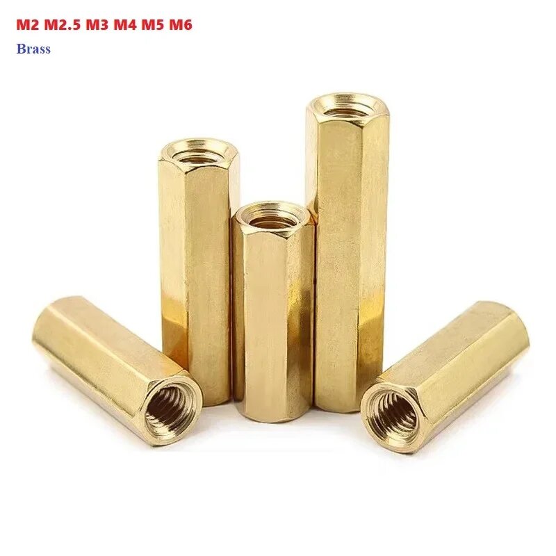 Латунные шестигранные стойки M2 M2.5 M3 M4 M5 M6 M4-(20pcs), 5mm