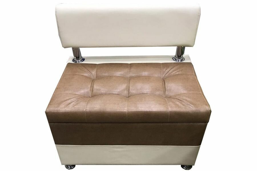 Диван для дома и офиса Парма без боковин 120x60х80 капучино/бежевая экокожа