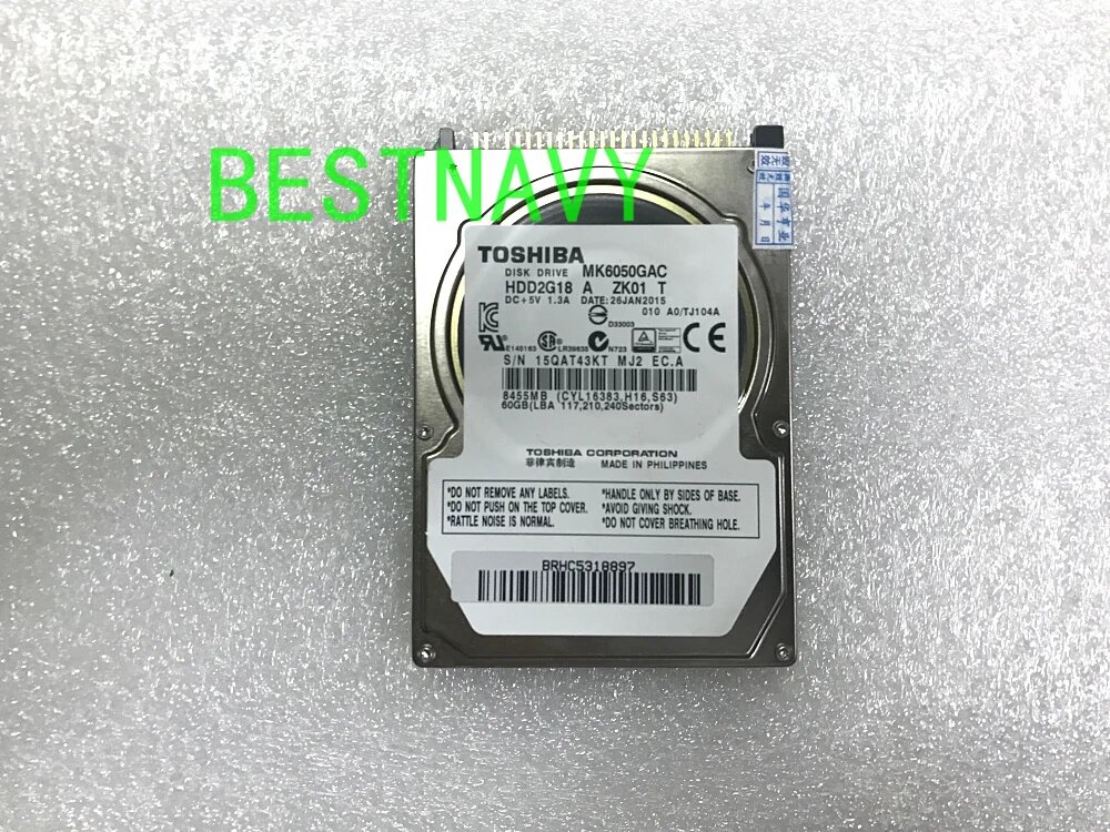Новый диск MK6050GAC MK6050GACE ZK01, постоянный ток + 5 В, 1,3 А, 60 Гб, для Audi, Mercedes, BMW, CIC радио, автомобильная система HDD-навигации
