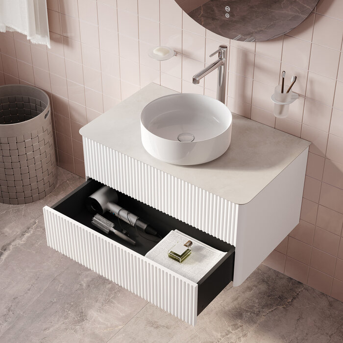 Тумба подвесная IDDIS Aiger AIG80W0i95K со столешницей, 80 см, белый