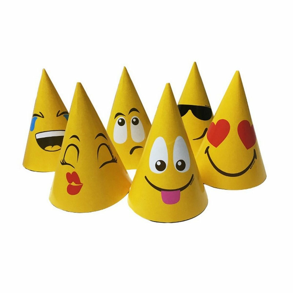 Праздничный колпак Патибум "Эмодзисмайл", набор цветов, 6шт. (4690296047092), 96 уп.