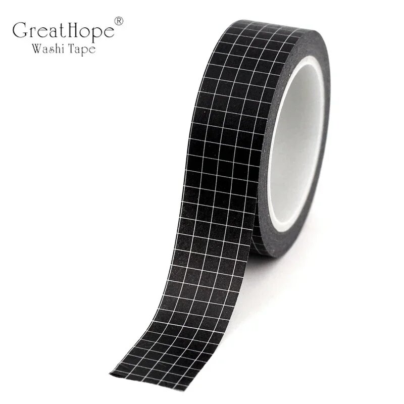 Декоративная японская лента GREATHOPE WASHI TAPE Черный, NO. 345