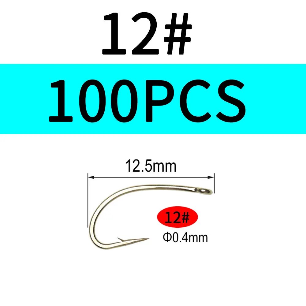 Vampfly крючки для вязания мух Scud/Caddis/Midge/Nymph Красный, size12 100pcs