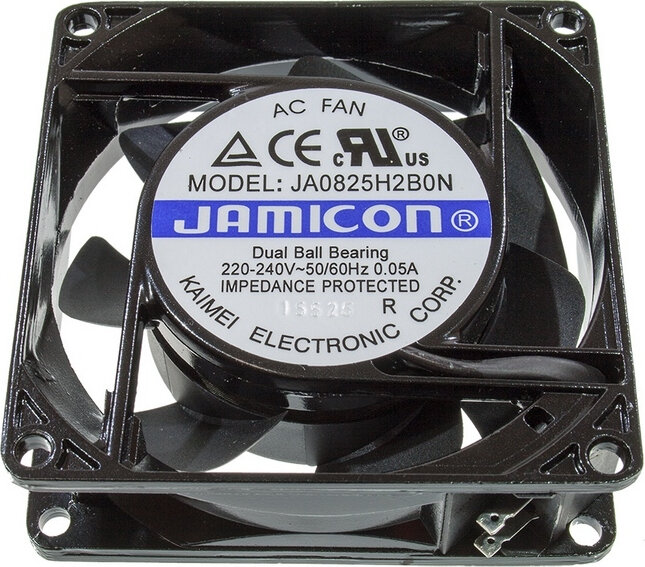 Вентилятор JAMICON JA0825H2B0N-T Вентилятор 220В 80х80х25мм подшипник качения клеммы 1шт
