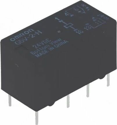 Реле OMRON G5V-2-H DC24 Реле: электромагнитное DPDT Uобмотки: 24ВDC 0,5A/125ВAC 360мВт 1шт