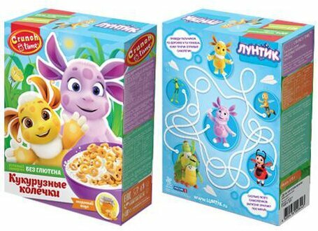 Колечки кукурузные CRUNCH TIME лунтик, без глютена /картон/ 170г