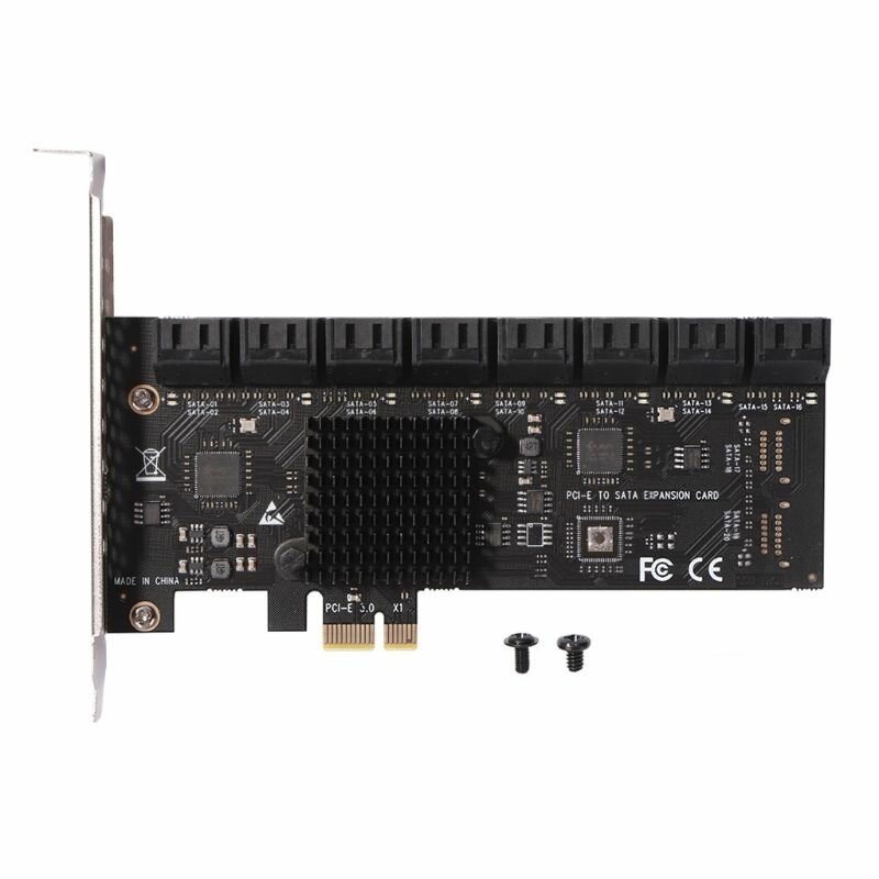 16-портовая плата контроллера PCIE-SATA III PCIe X1 X4 X8, 6 Гбит/с, многопортовый адаптер для жесткого диска ПК