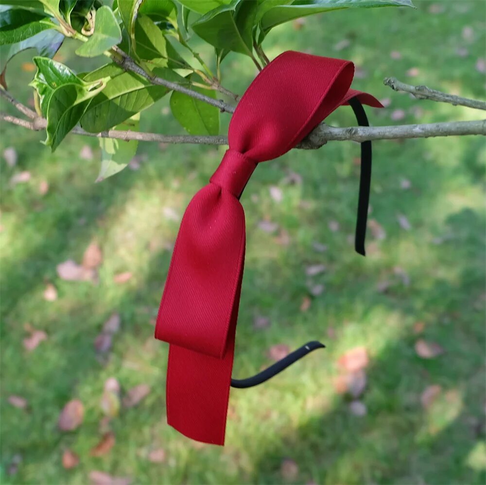 WAZEALIFE Ободок для волос с бантом, женский, полиэстер 5 -wine red