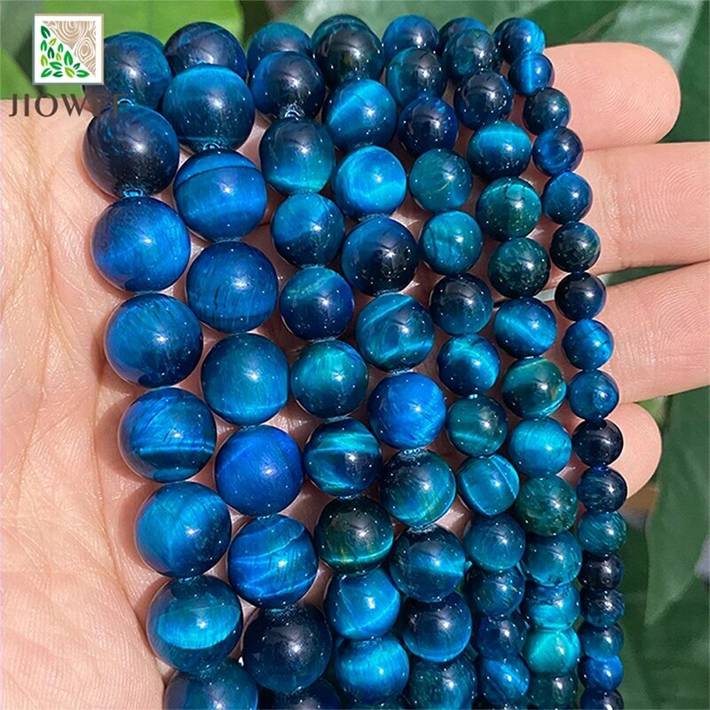 Бусины Павлин Синий Тигровый Глаз JIOWEF 6 8 10 12 мм 8mm-about 46pcs