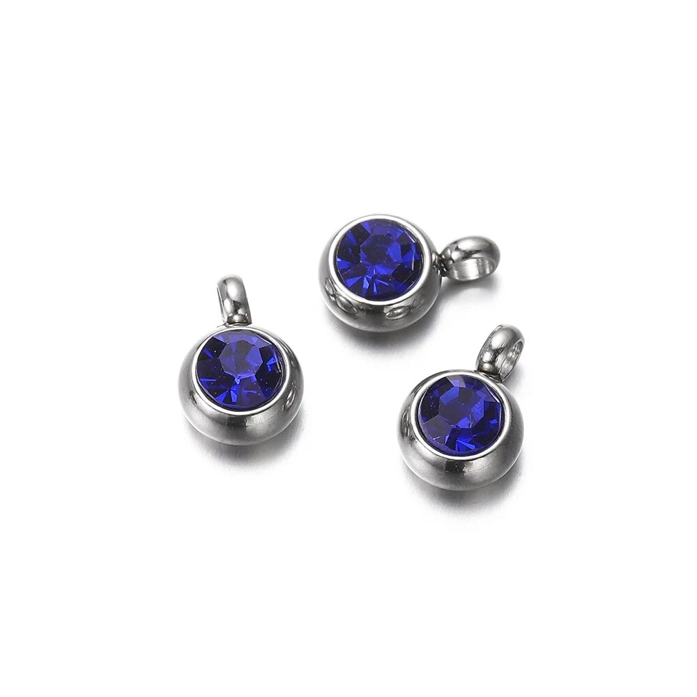 Подвески из нержавеющей стали, Royal blue 02, 6 мм, 10 шт.
