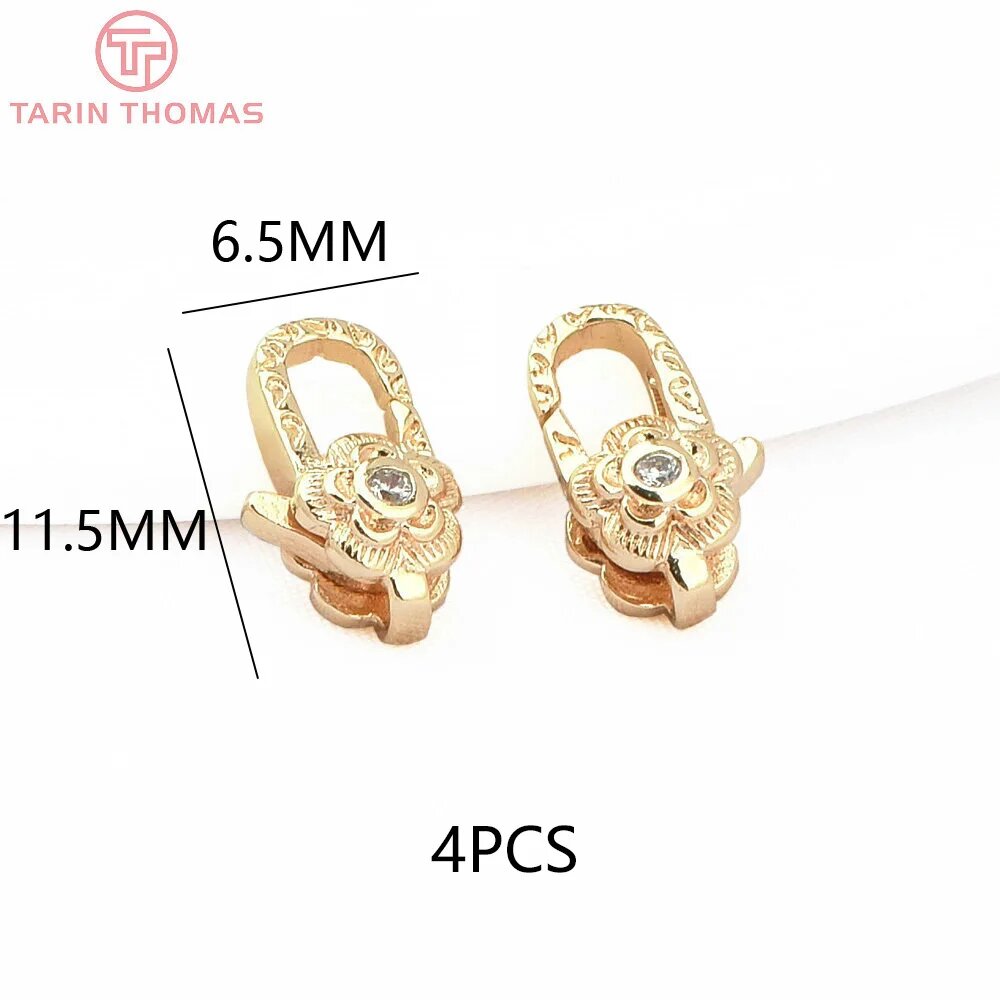 Латунные застежки-омары TARIN THOMAS 24-каратного золотого цвета 8649-24K Gold Color