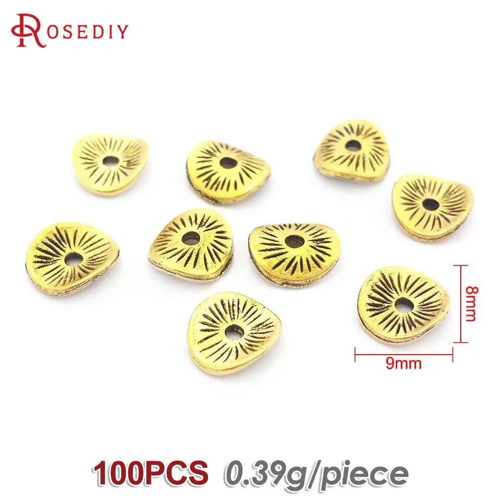 Круглые матовые диски из металла для бижутерии Rosediy 25882AntiqueGoldColo